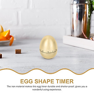 GANAZONO Egg Timer Wind up Timer Kitchen Timer Creative Cooking Timer Reminder Timer Cute Mechanical Timer Rotating Alarm Clock with 60 Minutes for Baking Learning Study Gold