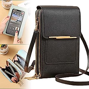 2023 New Anti Theft Leather Bag,Leather Anti Theft Crossbody Bag,Small Crossbody Cell Phone Purse for Women (Black)