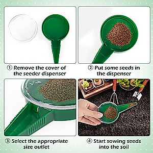 TXIN 2 Pcs Seed Sower, Portable Mini Hand Garden Plant Seed Dispenser Planter Starter Seeder with 5 Different Settings