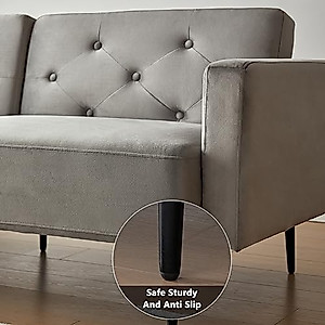 Wimarsbon Futon Sofa Bed,74" Convertible Sleeper Couch,Upholstered Loveseat with Adjustable Back,Arms and High Strength Metal Legs,Memory Foam Cushion,Suit for Living Room Office