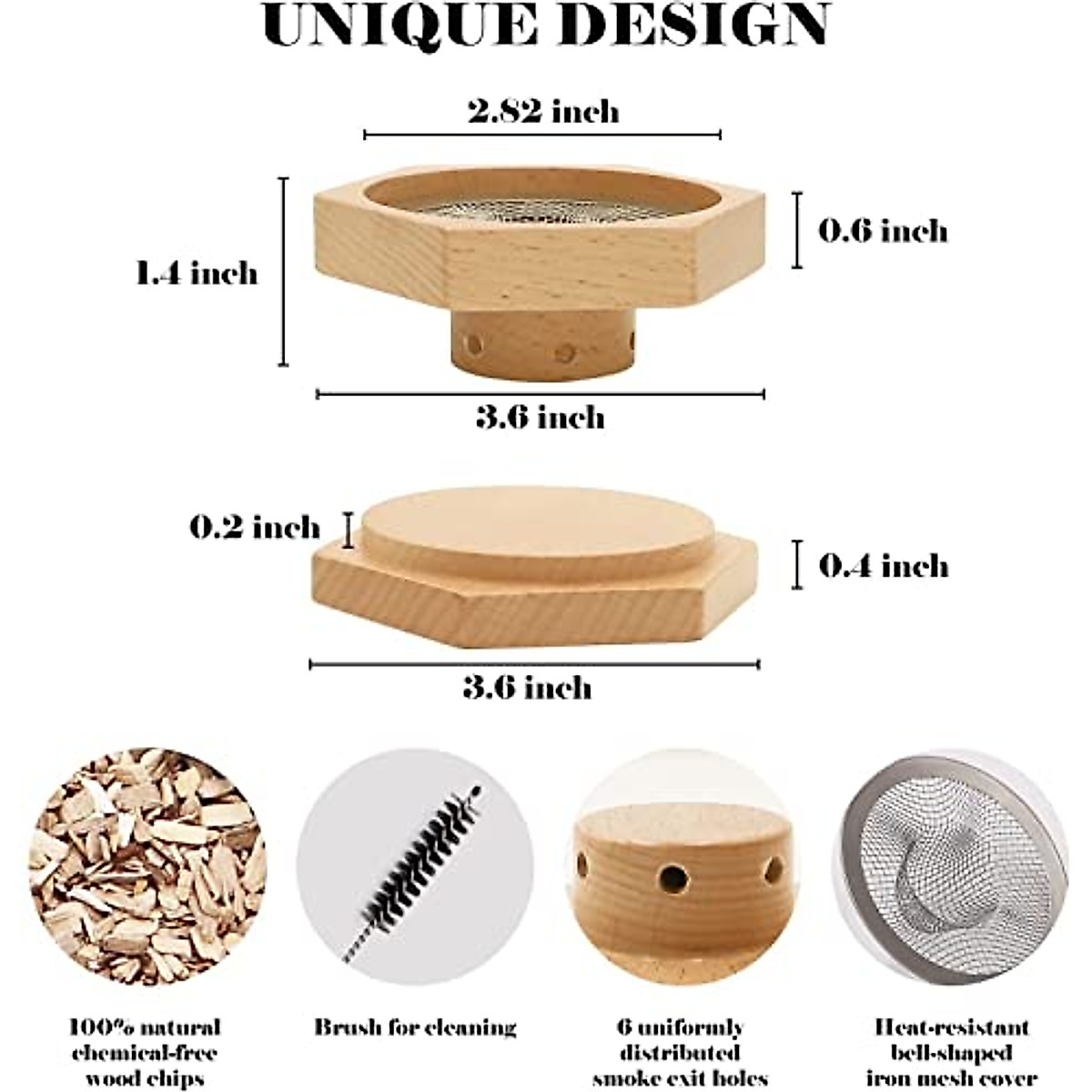 Cocktail Smoker Kit, Old Fashioned Smoker Kit, Bourbon Whiskey Smoker Infuser Kit with 4PCS Wood Chips - Gifts for Fathers Day, Lover, Men, Friends