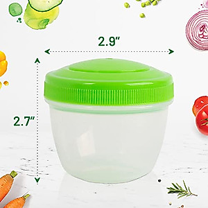 Snack Containers (4 Set) - 4.75 Oz Small Food Storage Cups with Lids - Fruit, Nuts, Sauce, Condiments, Salad Container for Lunch Box - Reusable Dessert Cups, Microwave and Freezer Friendly, BPA-free (S/4 Multi)