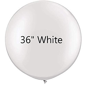 36 inch White Latex Balloons Large Round Balloon for Birthday Wedding Party Decorations,6 pcs