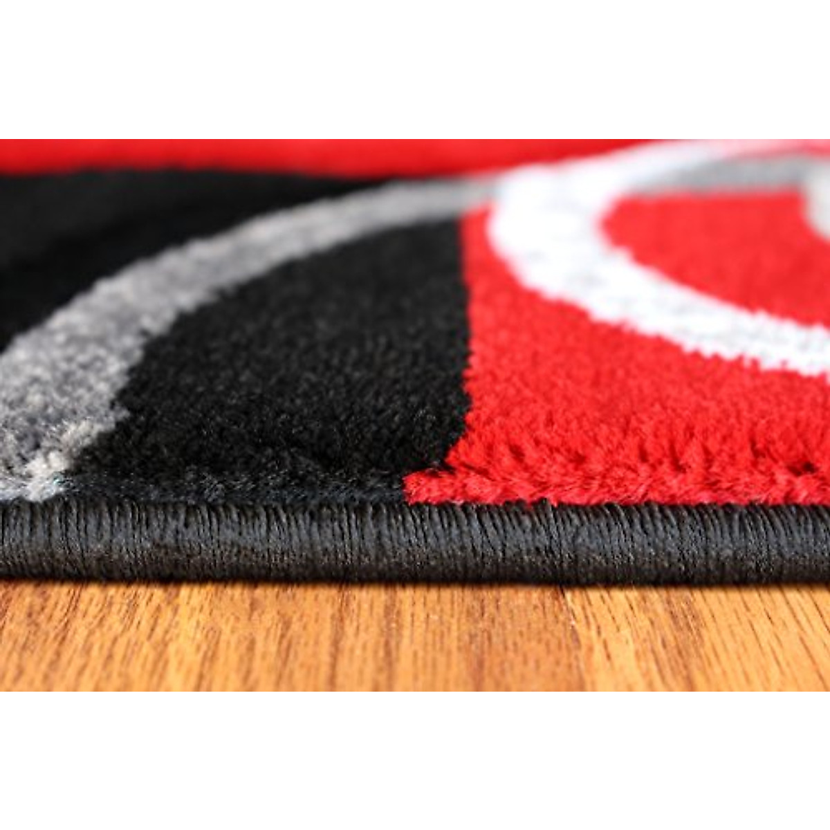 Masada Rugs, Sophia Collection Hand Carved Area Rug Modern Contemporary Red Grey White Black (2 Feet X 7 Feet 3 Inch) Runner