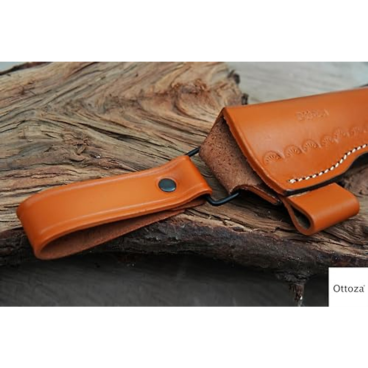 Ottoza Custom Handmade Brown 7" Leather Knife Sheath for 7 inch Blade for Bushcraft Knife - Hunting Knife - Camping Knife - Survival Knife - Fixed Blade Knives Vertical Carry/Cow-Buffalo Leather No:74