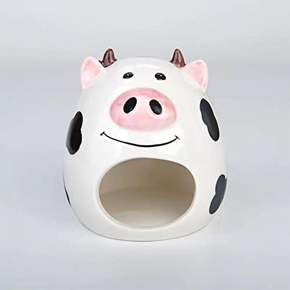 Hamster Hideout, Small Animal Hideout, Ceramic Pet House, Cows Shape Hamster House Cave Mini Hut Cage - S/L