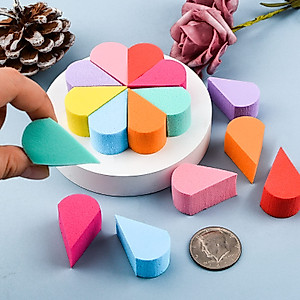 WANDIC Makeup Sponges, 16 Pcs 8 Colors Blender Sponges Face Painting Petal Sponges Beauty Sponge for Powder and Liquid