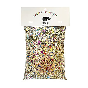 Sparkle Metallic Confetti - Jumbo Mylar Rainbow Foil Confetti Bag Perfect for New Years, Surprise Parties, Birthdays, Photo Shoots, Engagements & Weddings (300 Grams) by JPACO
