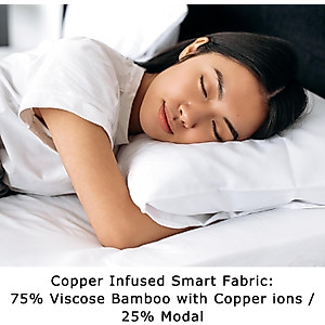 Anti-Acne Copper Pillowcase - Cooling Viscose Pillow Case 1pc, Dermatologist-Tested Vegan Silk Pillowcase Standard Size 20x26, Copper ions Silky Satin Pillow Cases for Hair and Skin
