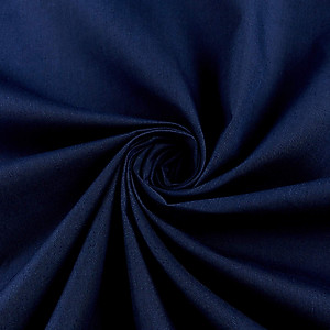 60" Poly Cotton Broadcloth Navy, Fabric by the Yard