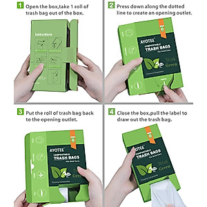 1.2 Gallon Compostable Trash Bags, Small Trash Bags for bathroom office kitchen, Strong Small Garbage Bags fit 4.5-5 Liter Trash Can,1 Gallon-1.5 Gallon,White Compost Bags