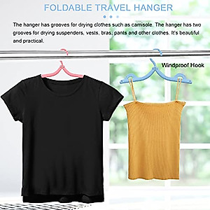 Foldable Travel Hanger 12 Pcs Portable Folding Clothes Hangers Non-Slip Lightweight Portable Coat Hanger