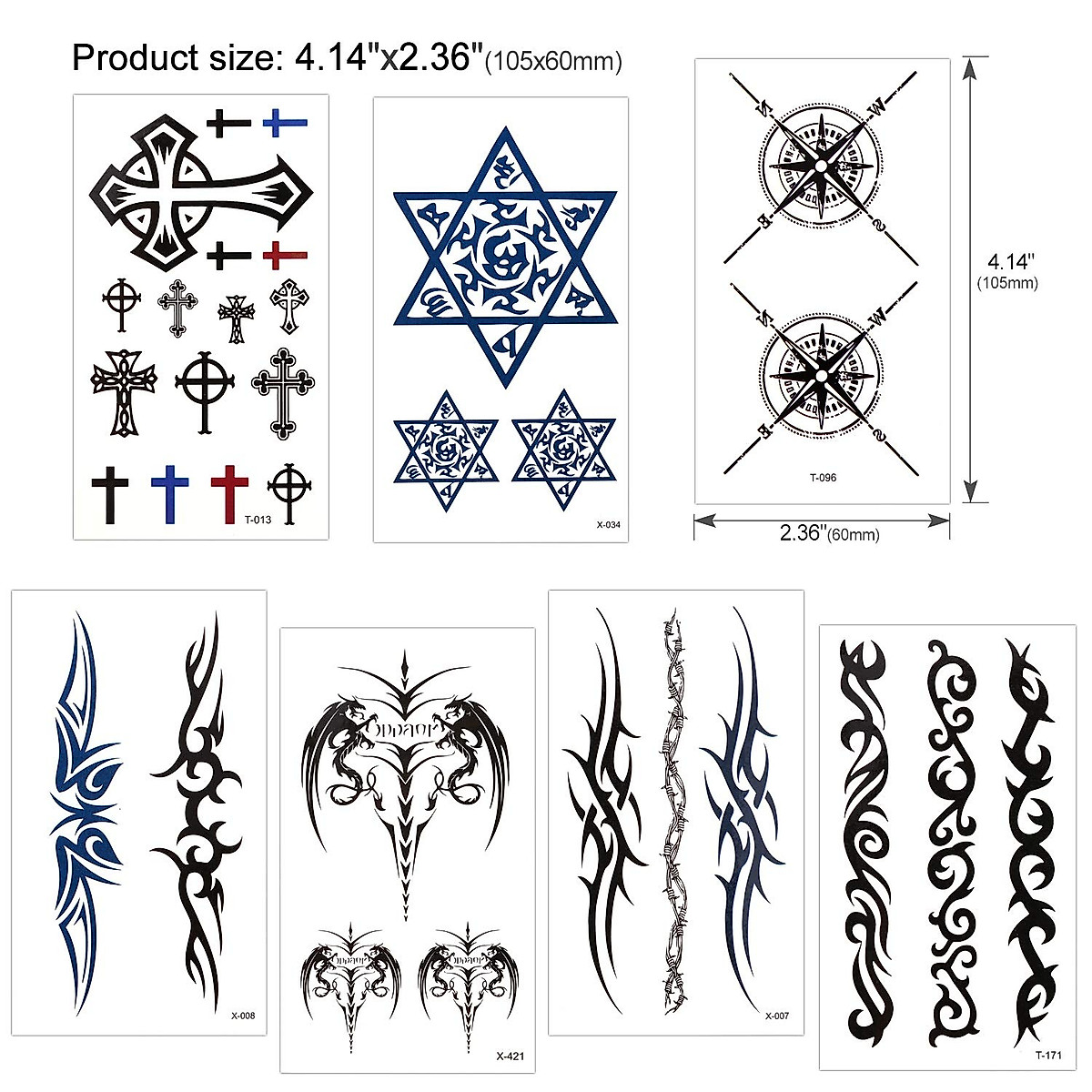 Konsait Temporary Tattoos for Adult Men Women Kids(30 Sheets), Waterproof Temporary Tattoo Fake Tattoos Body Art Sticker Hand Neck Wrist Cover Up Set, Dragon Anchor Scorpion Wolf Graphic Elk