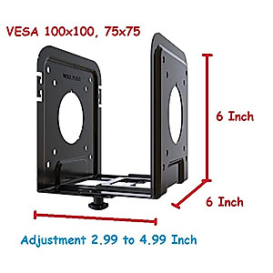 Mount Plus D-06-03 Super Wide Adjustable Device Wall Mount | Mount On Back of TV and Monitor | DVD Players, Cable Boxes, Receivers, Set Top Box, Game Console Such As PS3, PS4, PS5