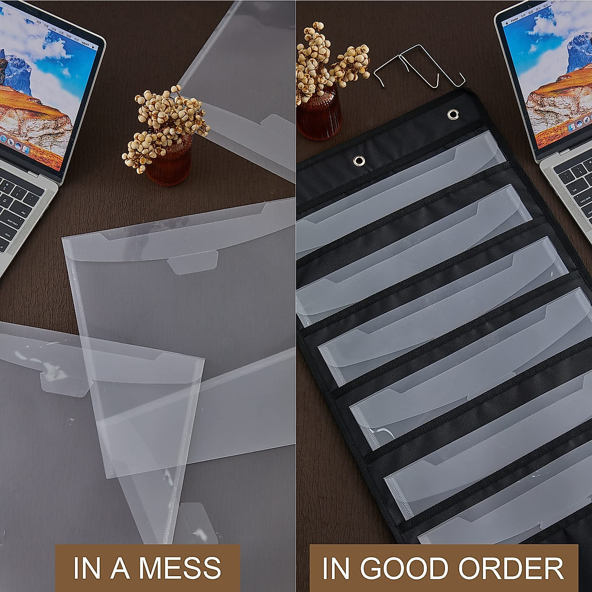 12 x 12 Inch Paper Storage Scrapbook Paper Storage Hanging Wall File Organizer with Door Hangers Storage Organizer for Office Cardstock, Craft(4 Pieces)