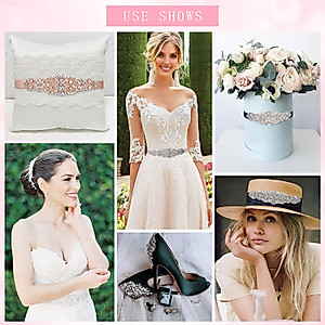 WHIPPY Bridal Belt Rhinestone Wedding Belts for Bride Dress Women Crystal Sash Waistband for Wedding Evening Gown Blue