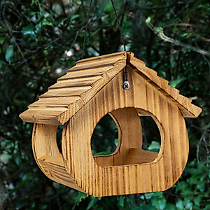 BalterFF Bird Feeders for Outdoors,Wooden Unique Seed Sunflower Food Feeder Blue Cardinal Finch Backyard Platform Balcony Gazebo Tree Fence Wall Mount Effortless Holder Automatic Buddy