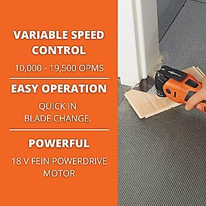 Fein MultiMaster AMM 700 Max Top Cordless Oscillating Multi-Tool Kit with QuickIN System - StarLockMax Mount, 18 V AMPShare, 4 Ah - 71293661090