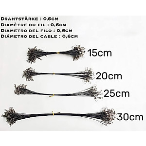 PISCORUSH 50pcs Fishing Wire Leaders Nylon-Coated Fishing Line Trace Lure Leaders with Swivels and Snaps Stainless Steel Fishing Tackle Leaders Tackle (Red, 8inch 50PCS)