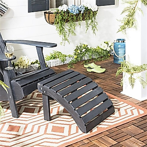 SAFAVIEH Patio Collection Hampton Adirondack Acacia Wood Ottoman