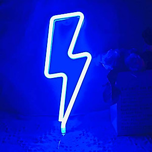 Nordstylee Neon Lightning Light Signs,Led Lightning Night Lights for Kid's Gift, Wall, Birthday Party, Christmas, Wedding Decoration(Blue)