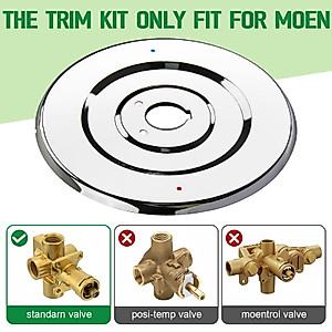 Shower Faucet Cover Plate Escutcheon for Moen 16090 Chateau Collection, Shower Valve Cover Plate, Shower Trim Kit Part for One-Handle Tub and Shower Faucets, 1 Pack