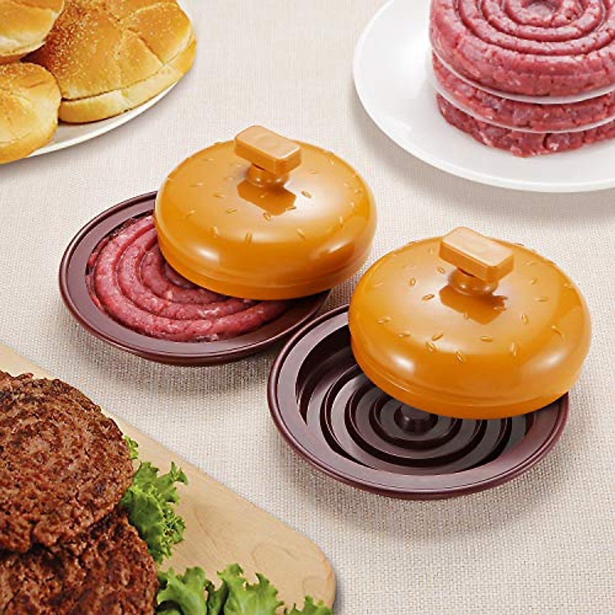 Unicook Burger Press, Non-Stick Hamburger Patty Maker Press with 100 Wax Patty Papers, Making ¼ to ½ Pound Professional Stuffed Burgers Patties, Perfect for Kitchen, BBQ and Grilling