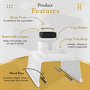 Couch Cup Holder| Portable Silicone Sofa Armrest Tray for Coffee Mug, Phone, Remote & Snacks| Strong and Weighted Sofa Cup Holder for Your Mom, Dad, Husband & Grandparents