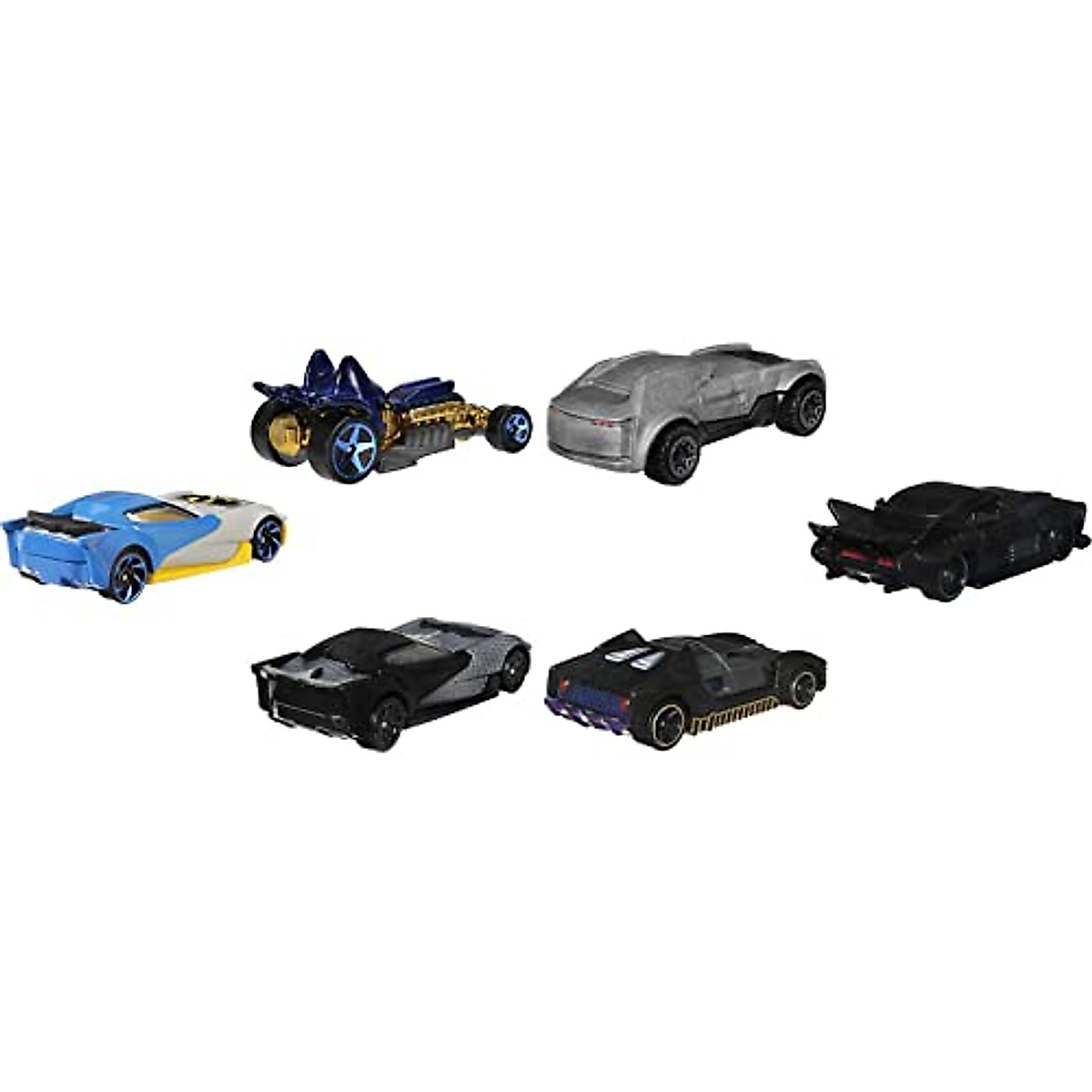 Hot Wheels Batman Character Cars 6-Pack, Set of 6 Toy Cars in 1:64 Scale Inspired by Various Batman Characters
