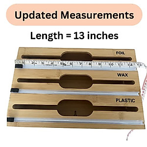 Sorbet Peony 3 in 1 Wrap Organizer with Cutter, Aluminum, Tin Foil, Wax, Parchment, Bamboo Dispenser for Kitchen Organization and Storage