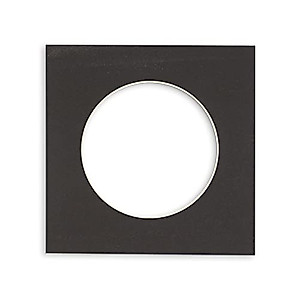 19x19 Mat Bevel Cut for 15x15 Photos - Precut Black Circle Shaped Photo Mat Board Opening - Acid Free Matte to Protect Your Pictures - Bevel Cut for Family Photos, Pack of 1 Matboard Show Kit With