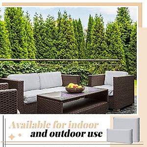 Patelai 12 Pcs Patio Cushion Covers Outdoor Cushion Covers Replacement Outdoor Cushion Slipcovers with Zipper for Outdoor Furniture, Patio Sofa Couch (6 Seat Covers and 6 Back Covers)(Light Gray)