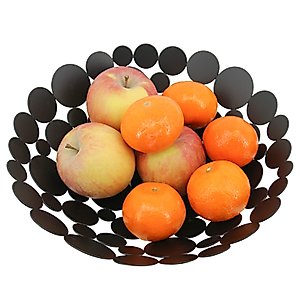Patioer Metal Fruit Bowl Basket Decorative Fruit Basket 11.6 Inch, Large Round Centerpiece Bowl Countertop Fruit Holder Stand for Home Decor, Kitchen, Countertop, Counters, Black