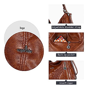 Purses and Handbags Women Fashion Tote Bag Shoulder Bags Top Handle Satchel Purses Washed Synthetic Leather Handbag