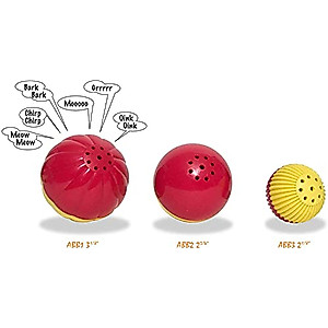 Pet Qwerks Animal Sounds Babble Ball - Interactive Chew Dog Toy - Small