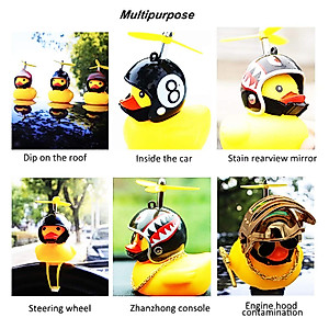BYMYWAY Helmet Duck Bike Bell, Rubber Duck Helmet Toys Bicycle Light, Shining Duck Bicycle Handlebar Bell Light Horn Lamp for Sport Outdoor