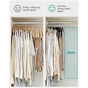 SONGMICS Skirt Hangers, Set of 30 Velvet Hangers with Adjustable Clips, Pants Hangers, Space-Saving, Non-Slip for Skirts, Coats, Dresses, 16.7-Inch Long, Black UCRF12B30