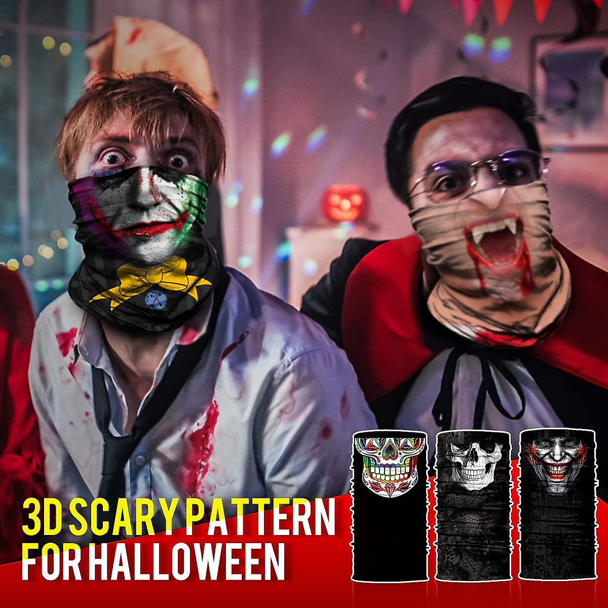 JOEYOUNG Skull Face Mask UV Sun Dust Neck Gaiter Bandana Headwear Motorcycle