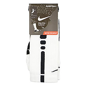 Nike Dri-Fit Elite Basketball Socks (Medium, White/Black/(Black))