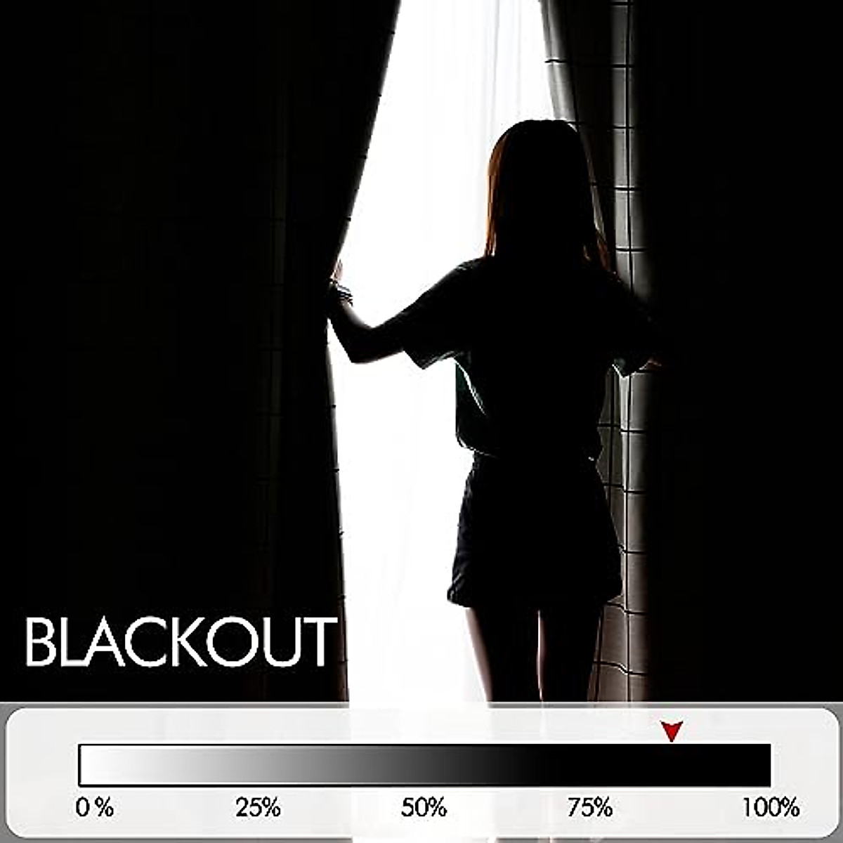 MIULEE Plaid Blackout Curtain - Thick Linen Curtain with White Liner, Farmhouse Checkered Gingham Pattern Window Drape Back Tab & Rod Pocket for Living Room Bedroom, Black, W52 x L96 inches, 1 Panel