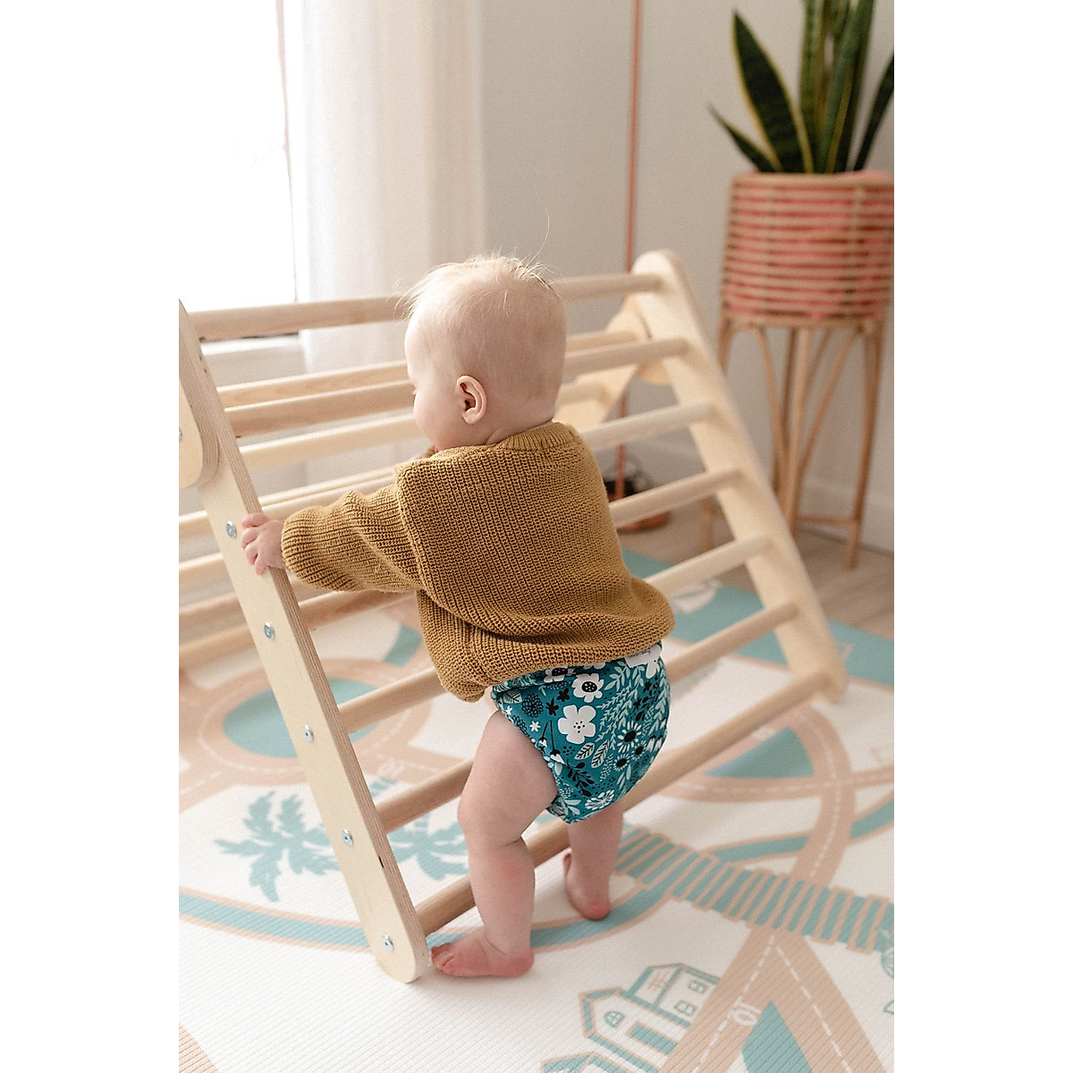The Shwally PlayMat - Soft Baby Play Mat - Reversible Foam Floor Mat - Waterproof, Wipe-Clean, Durable, Non-Toxic and Hypoallergenic - Large (6.5' X 4.5') (Enya)