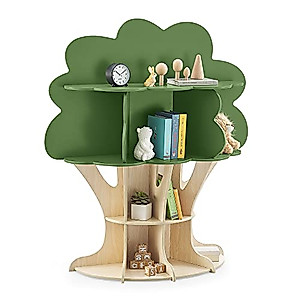 Delta Children Tree Bookcase - Greenguard Gold Certified, Fern Green/Crafted Natural