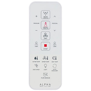 ALPHA BIDET UX Pearl Bidet Toilet Seat in Elongated White | Ultra Low Profile | Endless Warm Water | Arced Stainless Steel Nozzle | LED Nightlight | Dryer | Deodorizer | 3 Year Warranty