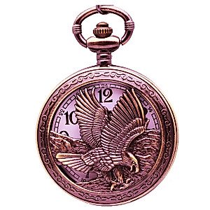 Udaney Eagle Gifts Pocket Watch with Chain Vintage Quartz Half Hunter American 2024 fashion