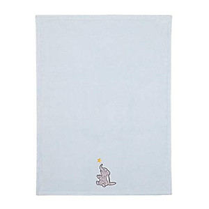 Disney Dumbo - Shine Bright Little Star Aqua, Grey and Yellow Super Soft Baby Blanket with Applique