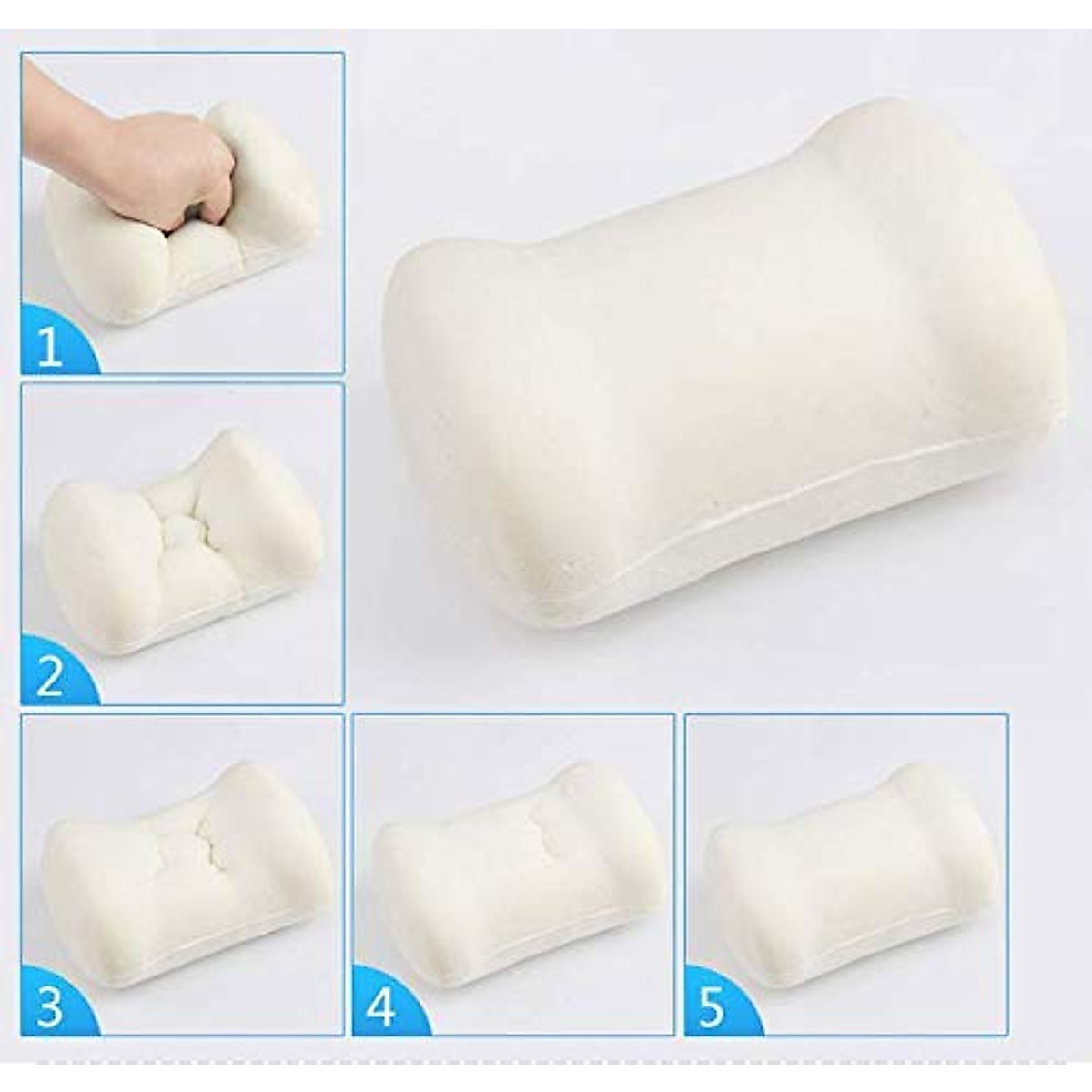 Car Seat Headrest Pillow, Support Neck Pillow Head Protection Cervical Spine Adjustable on Both Sides Telescopic Version PU Leather Universal for Kids Adults Travel(Beige)