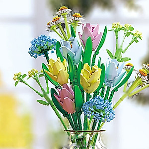 Auspcers Sunflower Bouquet Building Kits Set, Flowers Botanical Collection Building Block DIY Toy, 837PCS Artifitial Flower Bouquet Building Set, Botanical Collection for Home Decoration Wedding