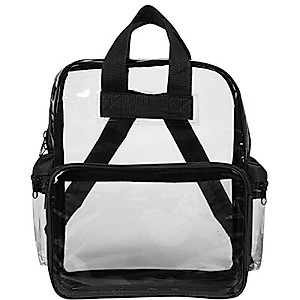 Nufazes Clear Backpack - See Through Daypack Clear Backpacks in Black