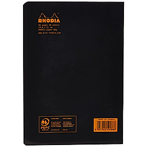 Rhodia Slim Staplebound Notebooks - Dots 48 sheets - 6 x 8 1/4 in. - Black cover