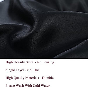 Satin Bonnet Silk Bonnet Hair Bonnet Jumbo Size for Sleeping Satin Bonnet Stretchy Tie Band for Women Long Curly Braid Hair (Black)